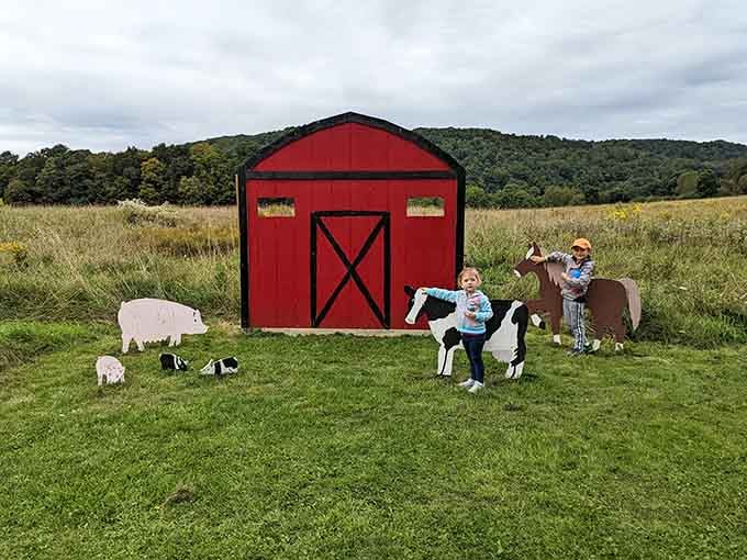 Kids discover that the best playground equipment doesn't require batteries or WiFi connections.