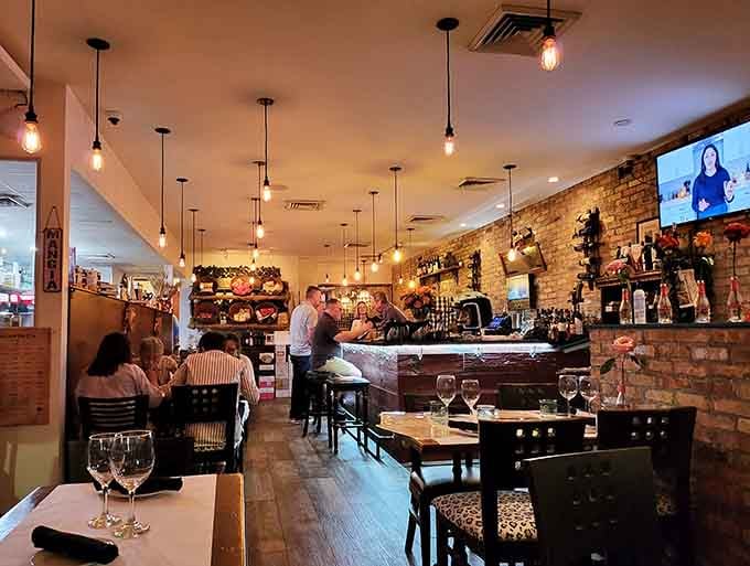 Exposed brick, pendant lights, and fresh pasta vibes make this the Italian spot your nonna would approve of.