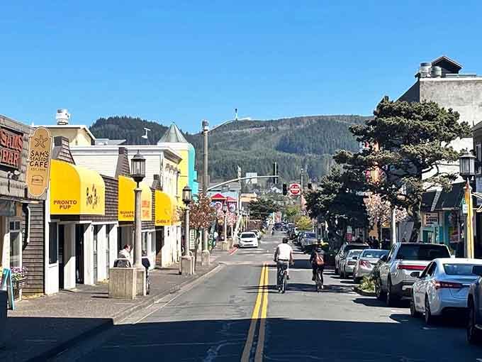 Mountains frame this charming main street where antique hunters find more gold than any prospector ever dreamed of discovering.
