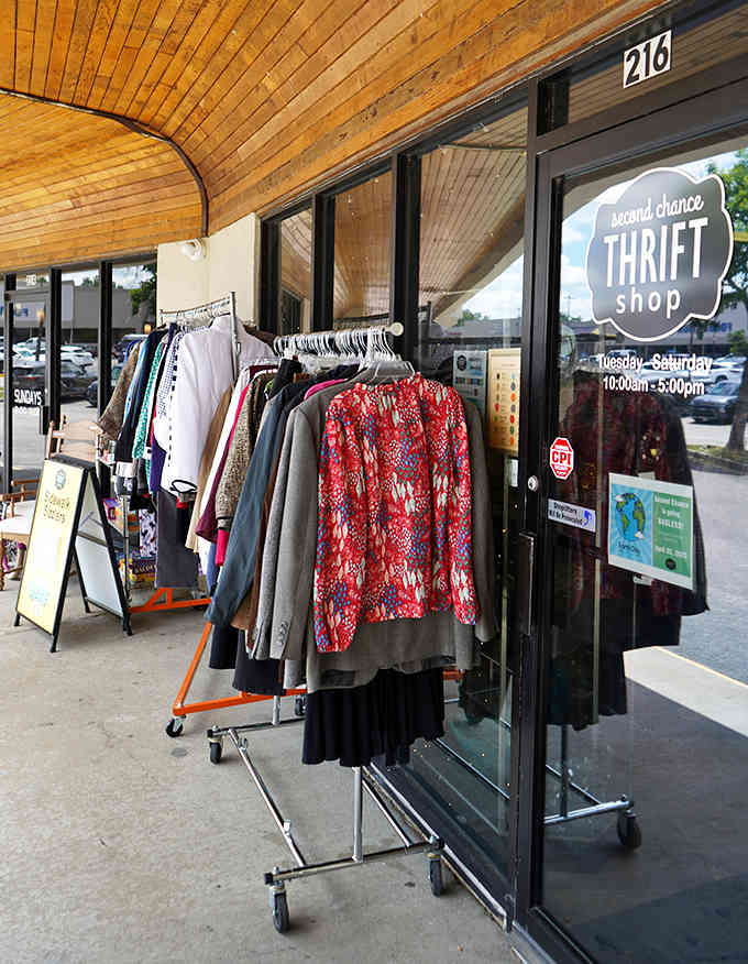 Those outdoor racks are like a preview of coming attractions, except better because everything's actually affordable here.