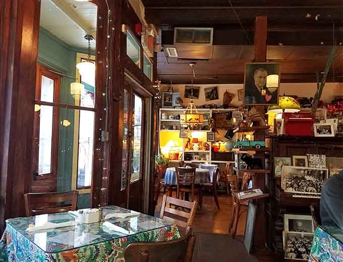 Walking into this eclectic wonderland feels like dining in your coolest relative's treasure-filled living room, minus the awkward family stories.