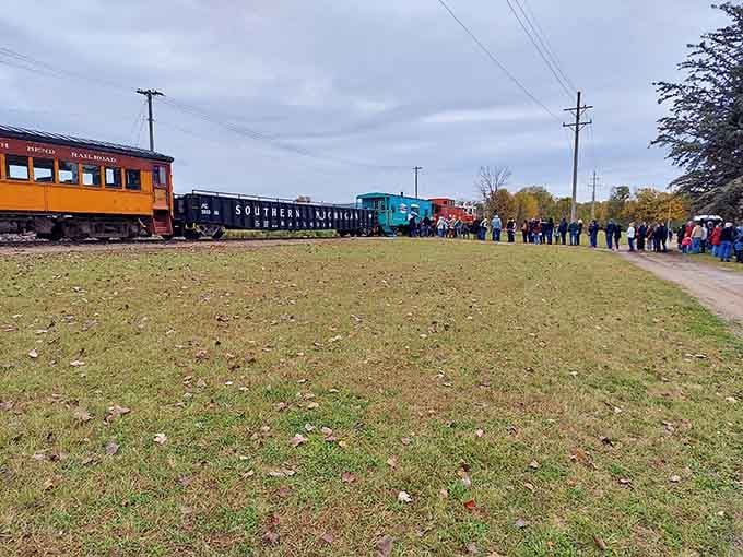When this many people line up for a train ride, you know something magical is about to happen.