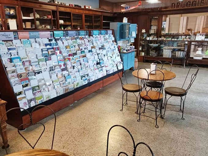 Vintage charm meets greeting card heaven, where ice cream chairs wait patiently for their next happy customer.