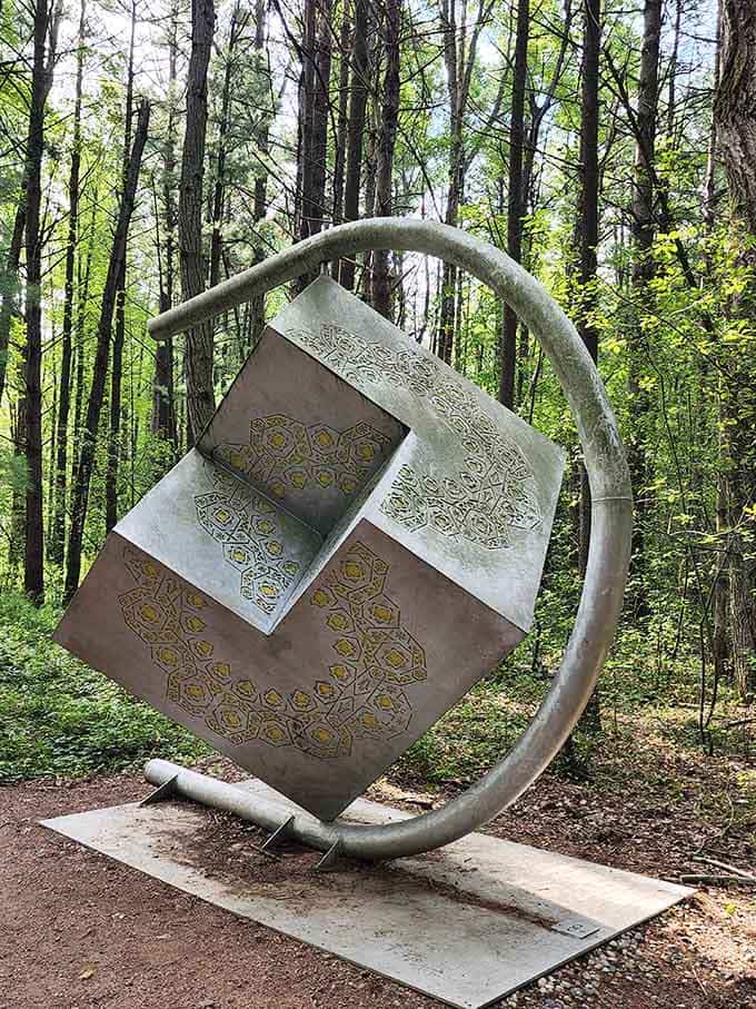 This geometric cube looks like someone's Rubik's Cube got seriously ambitious and went three-dimensional on us.