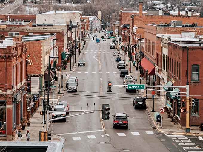 Main Street slopes down to the river like it's inviting you to take the scenic route to everywhere.
