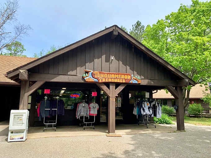 Your base camp for waterfall adventures comes complete with souvenirs and that essential "I survived the hike" sweatshirt.