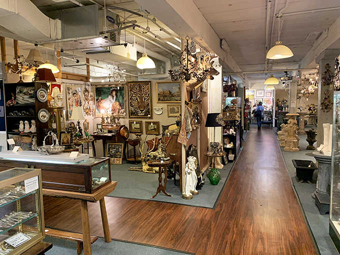 Wide aisles and endless booths mean you can actually breathe while browsing—revolutionary for antique shopping.