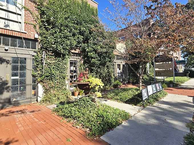 The charming streetscape practically begs you to slow down and discover what treasures await inside those welcoming doors.