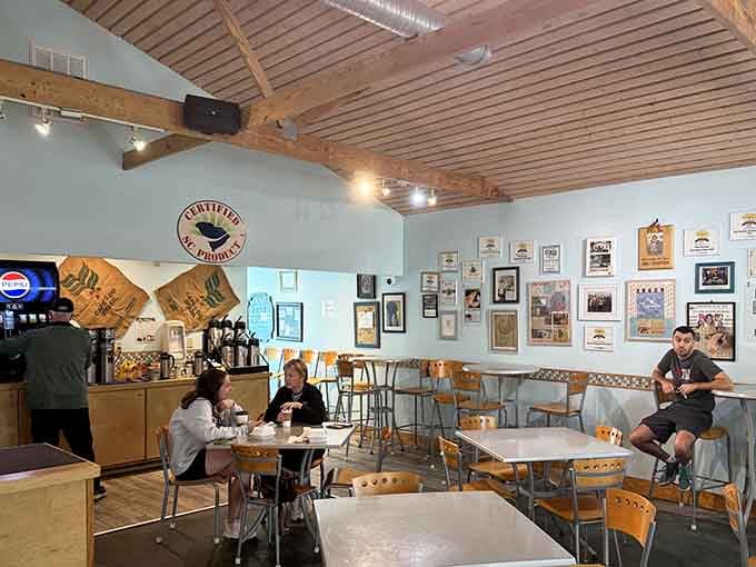 Inside, framed memories line the walls while wooden tables await your arrival at this beloved neighborhood breakfast spot.