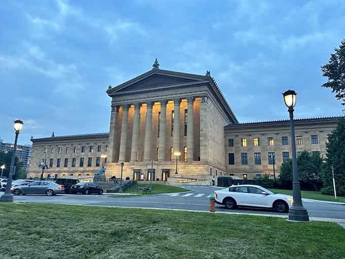 When a building looks this majestic at dusk, you know something special's waiting inside those doors.
