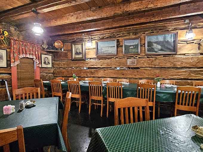 Those exposed log beams have witnessed more dinner conversations than a therapist, and the checkered tablecloths never go out of style.