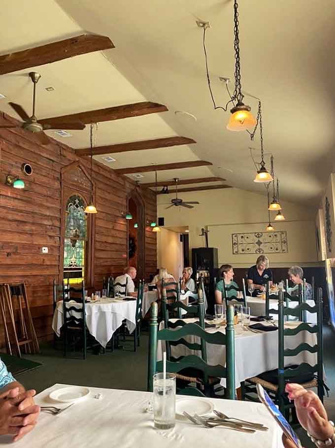 Exposed beams and stained glass windows prove that divine dining experiences can happen in former houses of worship.