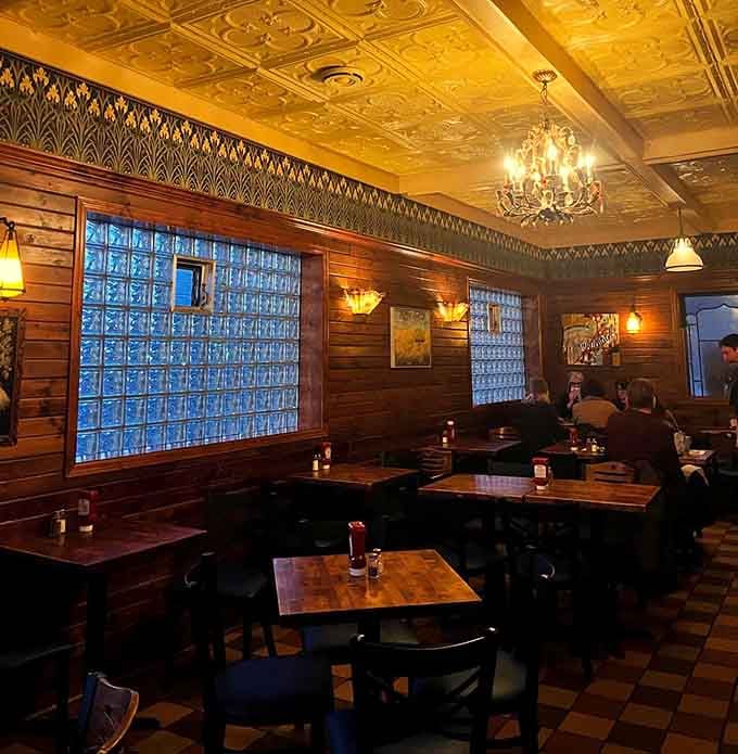 Those ornate tin ceilings and chandeliers prove that taverns can have better style than most fancy restaurants downtown.