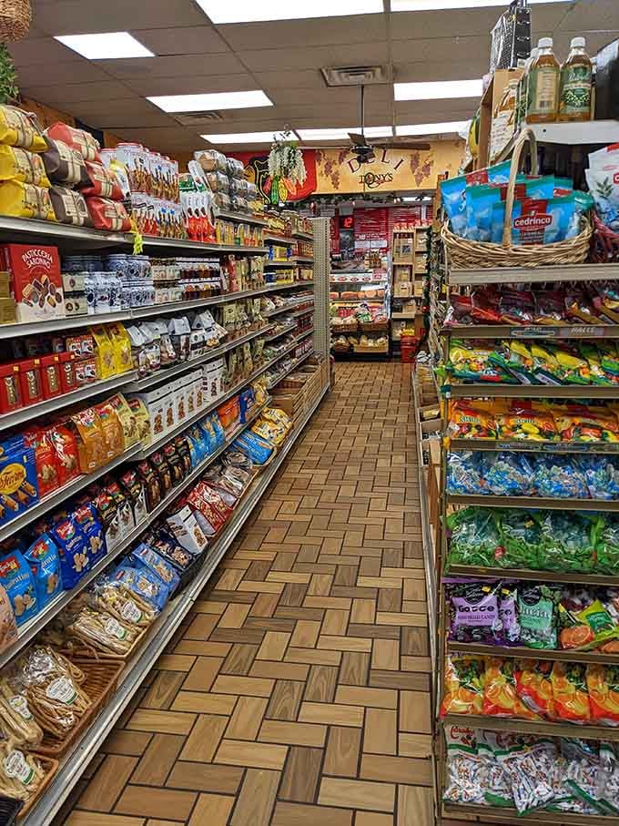 Those herringbone tiles have seen more sandwich orders than you've had hot dinners, and they're still going strong.