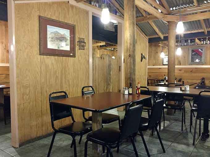 Wood beams and honest tables create the perfect setting for a meal that means business.