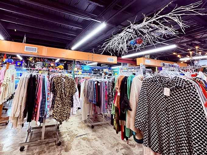 Leopard print, polka dots, and endless racks create a fashion playground where every decade gets its moment to shine.