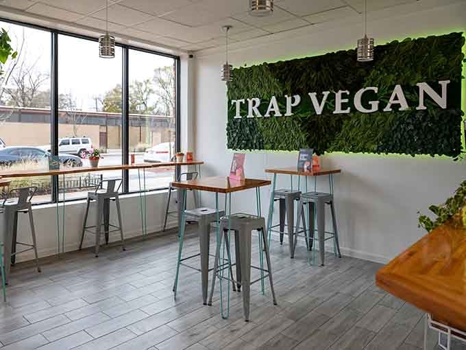 Clean, bright, and welcoming, with that living wall making you feel healthier just by looking at it.