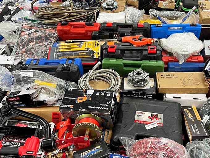 Tool bins packed with name-brand gear that'll make your garage jealous and your wallet happy.