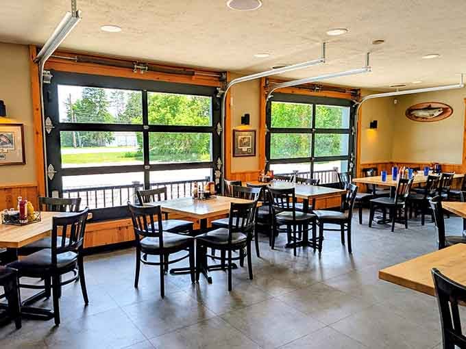 Bright, airy dining room where sunlight streams in to illuminate your upcoming feast of smoked perfection.