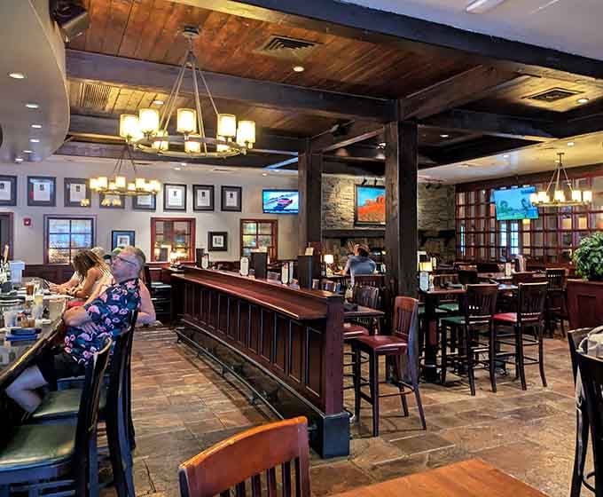 Wood beams, perfect lighting, and a bar that makes you want to become a regular starting today.