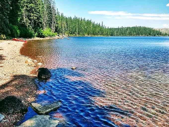 That shoreline glow isn't a filter; it's just nature showing off with crystalline water and golden light.