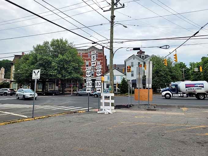 The intersection where multiple routes meet, because even highways appreciate a town worth slowing down for.