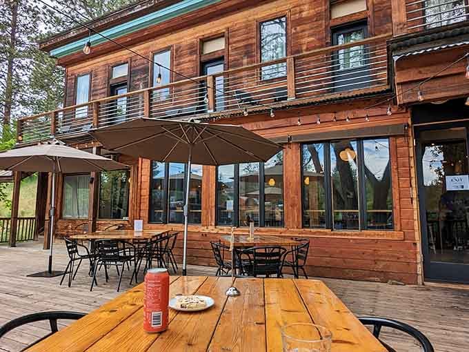 That patio seating with mountain air and craft beer is basically nature's way of saying you've made excellent life choices.