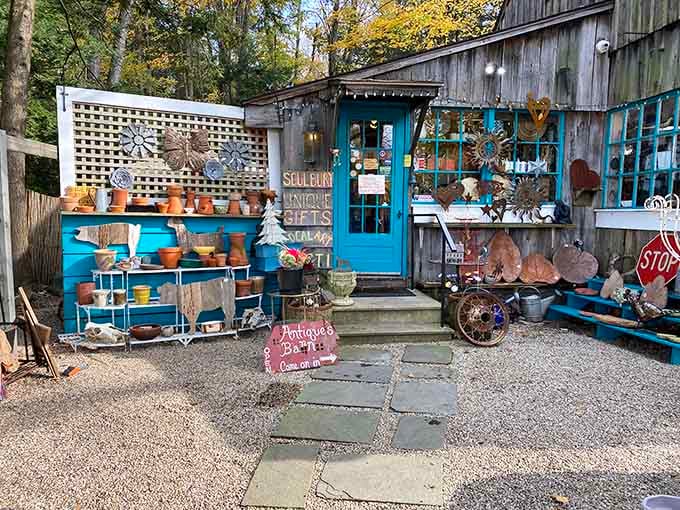Rustic charm meets treasure hunting at this colorful outdoor shop brimming with garden finds and vintage delights.