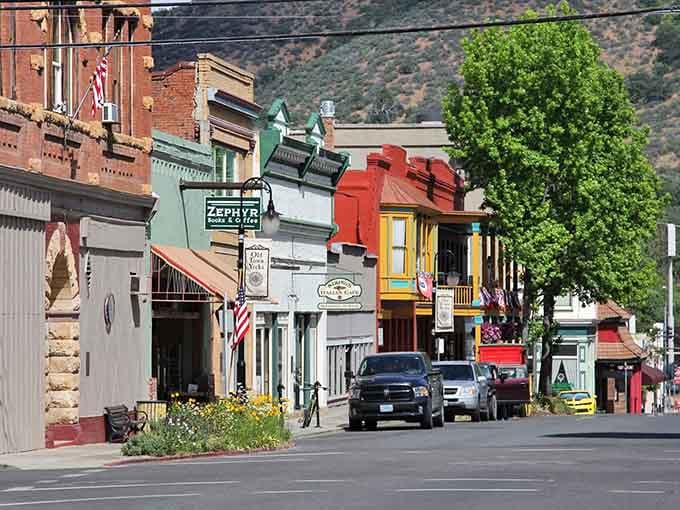 Victorian buildings painted in cheerful colors line the street, proving that architecture once had personality and wasn't afraid to show it.