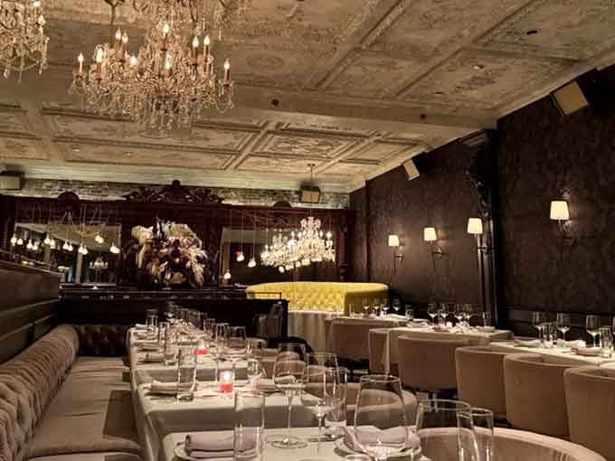 Crystal chandeliers and tin ceilings create an atmosphere so romantic, you'll want to propose to your dinner companion all over again.