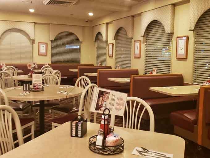 Cozy booths and warm lighting create the perfect setting for lingering over coffee and conversation.
