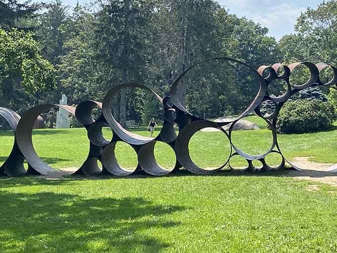These flowing steel loops create natural frames for the perfect Instagram shot you didn't know you needed.