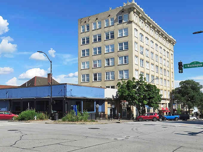 This classic downtown building towers over the street corner, proving that small-town Georgia knows how to make an impression.
