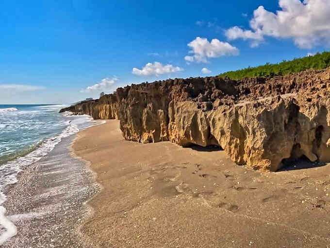 When the Atlantic gets angry, these limestone rocks turn into natural fountains shooting water skyward with impressive force.