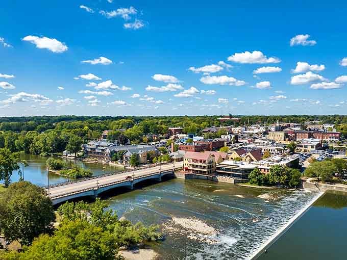 The Fox River winds through town like nature's own Main Street, bringing life and beauty to every corner.