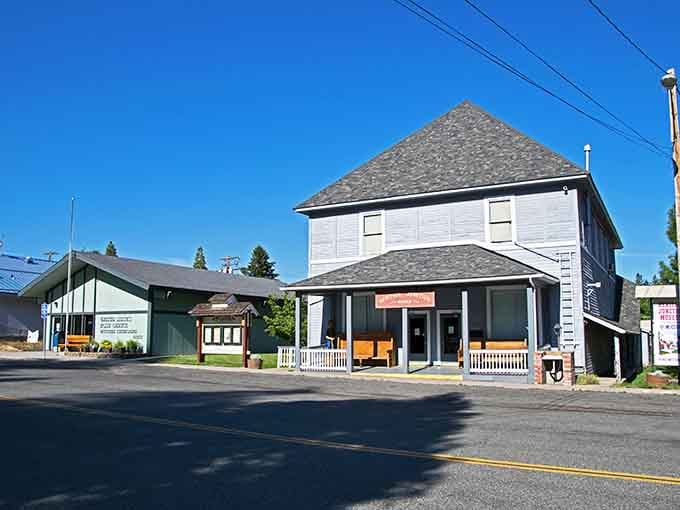 That classic white Victorian charm meets mountain town simplicity where neighbors still know each other's names and stories.