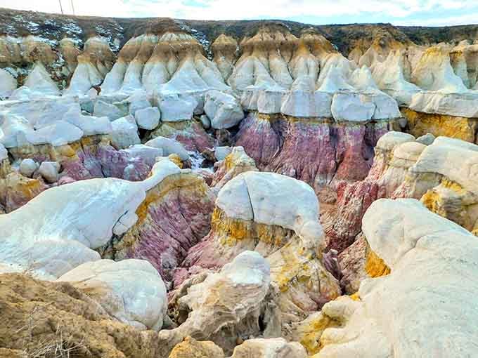 These pastel hoodoos look like giant scoops of sherbet melting under the prairie sun&mdash;nature's own ice cream social.