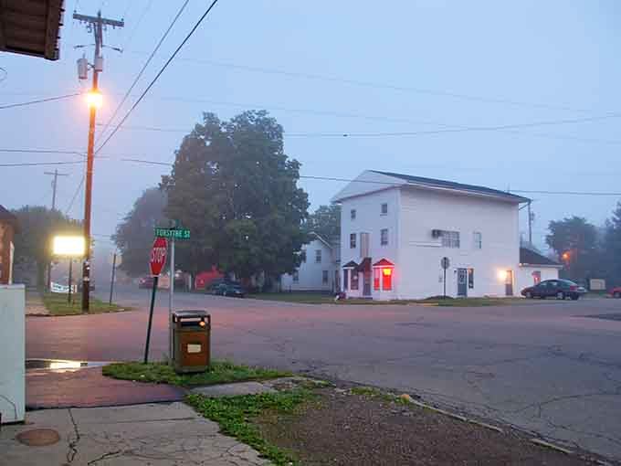 Dawn breaks over quiet streets where the only rush hour involves deciding which neighbor to wave at first this morning.