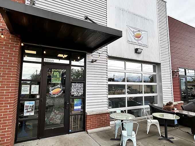 Industrial-chic meets chocolate heaven at this confection shop where handmade treats await behind every door.