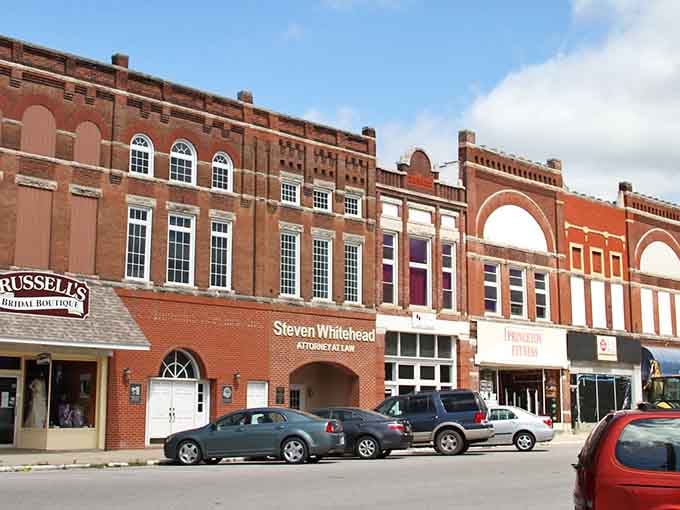 These gorgeous brick facades with their arched windows look like they're straight from a Hollywood set designer's dream.