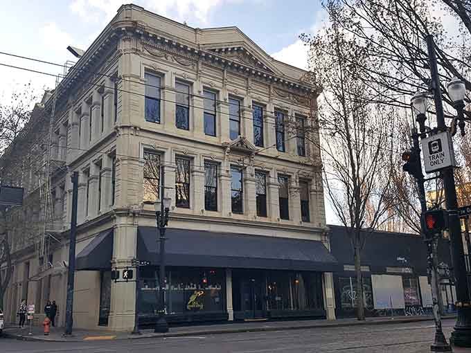This grand historic building stands like a gothic cathedral, promising an evening of dramatic dining and mysterious ambiance.
