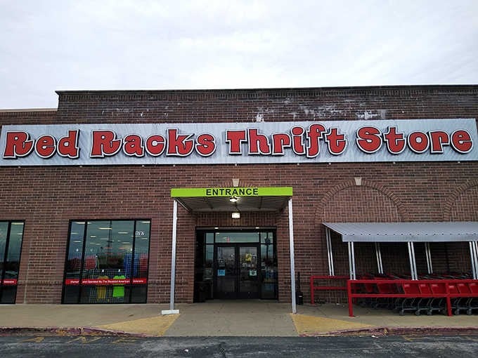 Those red benches outside invite you to rest your weary treasure-hunting feet before diving back in for round two.