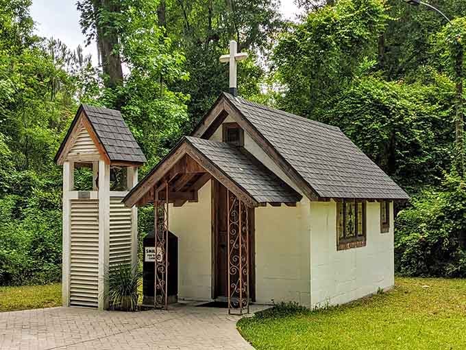 Small enough to fit in your garage, this tiny chapel proves that faith doesn't require square footage.