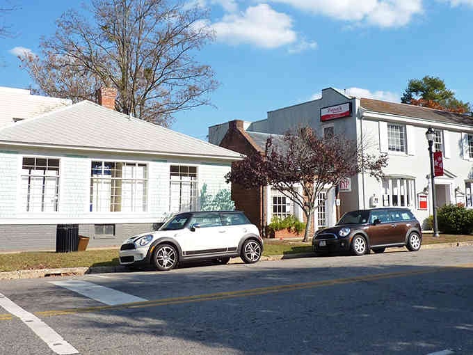 Classic white buildings and Mini Coopers create a scene straight from a postcard you'd actually want to send.