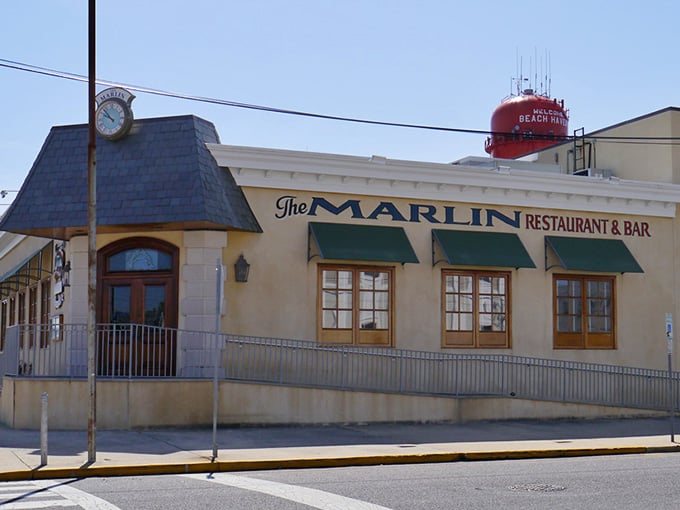 That distinctive turret and green awnings signal you've arrived at a Beach Haven treasure where fresh catches await.