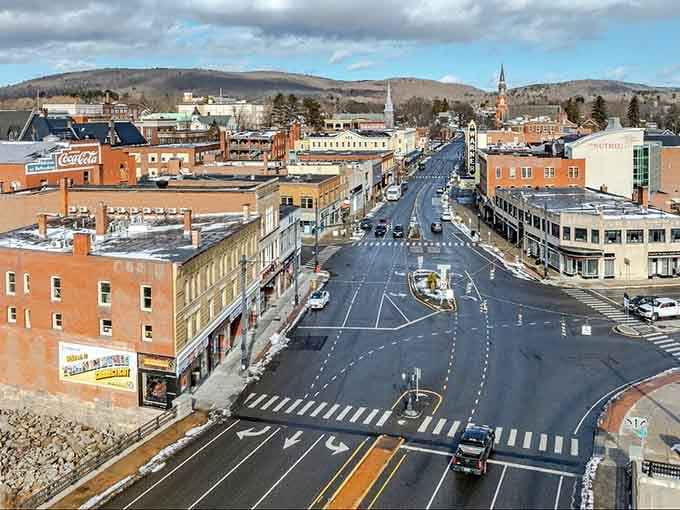 Wide streets and brick buildings create a downtown that feels like stepping onto a movie set from the good old days.