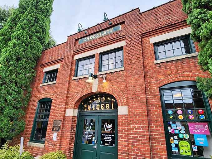 Historic brick meets modern chocolate-making in this beautifully repurposed building that honors both past and present.