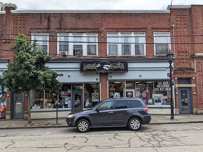 The Attic's welcoming facade promises hours of digging through bins filled with forgotten gems and classics.