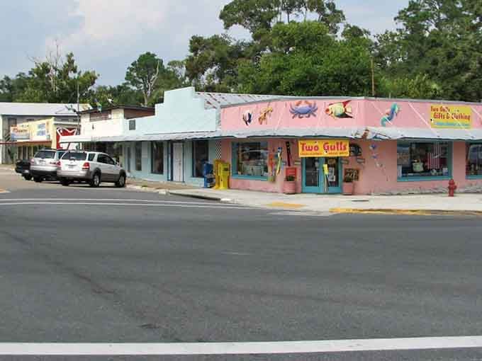 Carrabelle's colorful storefronts pop like a vintage postcard you'd send to friends back home.
