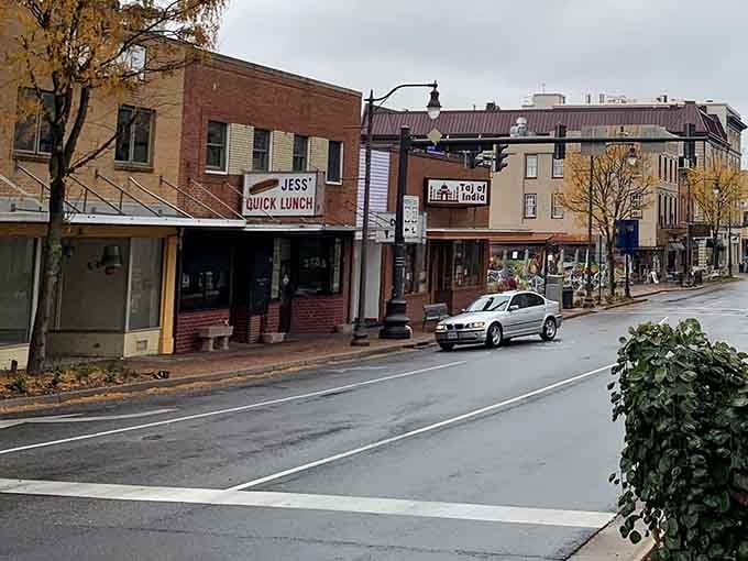 Quiet streets on overcast days mean the locals know something wonderful about the cozy cafes lining these sidewalks.